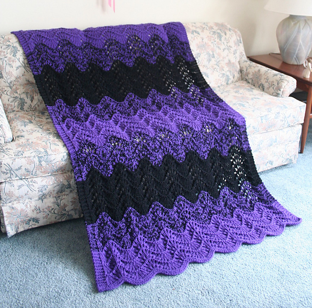 Ravelry: Quick Knit Feather and Fan Afghan pattern by Cathy Waldie