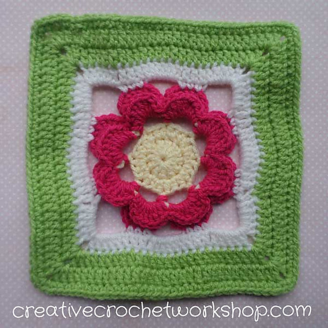 Ravelry: Raised Rose Square pattern by Joanita Theron