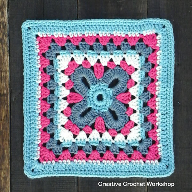 Ravelry: Fancy Clover Granny Square pattern by Joanita Theron