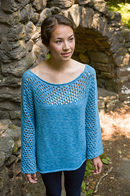 Ravelry: Mesh Panel Pullover pattern by Susan Mills Knits
