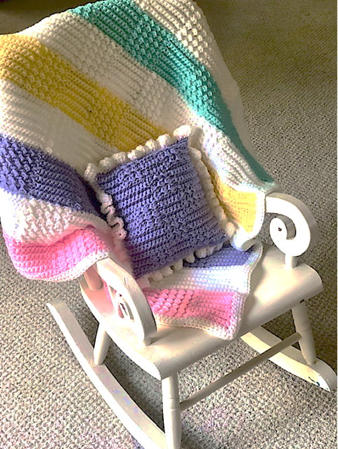 Ravelry: Pretty Patches Baby Pillow Blanket pattern by Christina Michelle