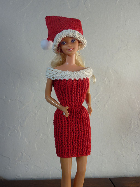 Ravelry: #0305 Red Rib Stitch Dress pattern by stickatillbarbie.se