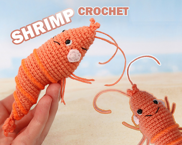 Ravelry: Shrimp or Prawn Amigurumi pattern by Kseniia Semeliak