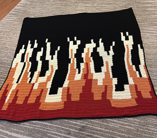 Ravelry: Flames Afghan Blanket pattern by Bobo Stitches