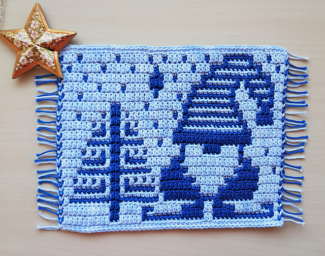 Ravelry: Mosaic Christmas Gnome on Skis pattern by Carol A Scott