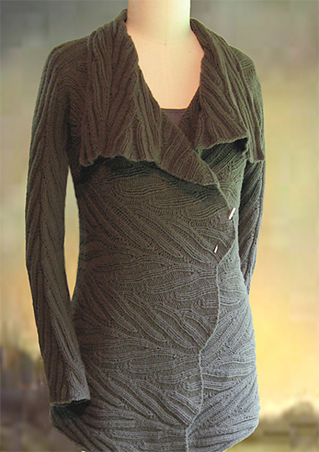 Ravelry: Adam's Ribs long-sleeved wrap pattern by Carol Sunday