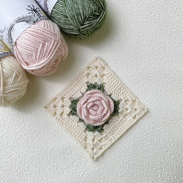 Ravelry: Classic Vintage 3D Camellia Granny Square A pattern by ...