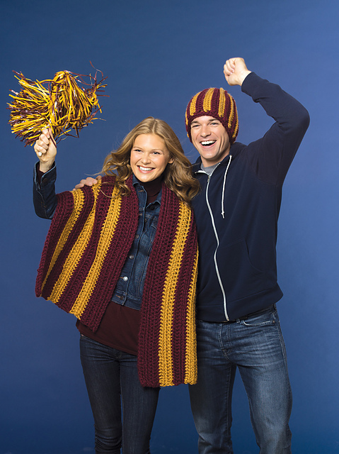 Ravelry: Stadium Wrap & Hat pattern by Carrie Carpenter