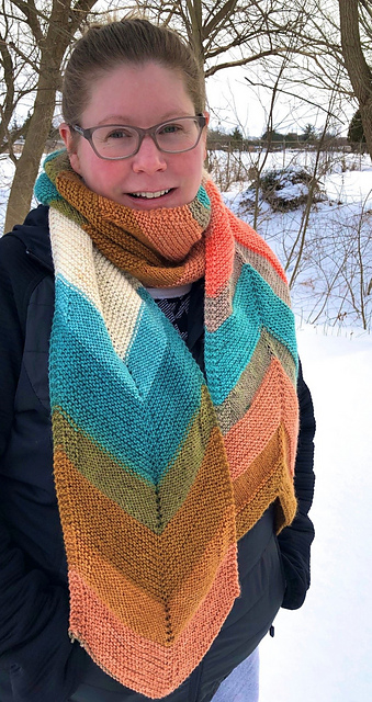 Ravelry: Self-Striping Chevrons Scarf pattern by Carrie Ellis