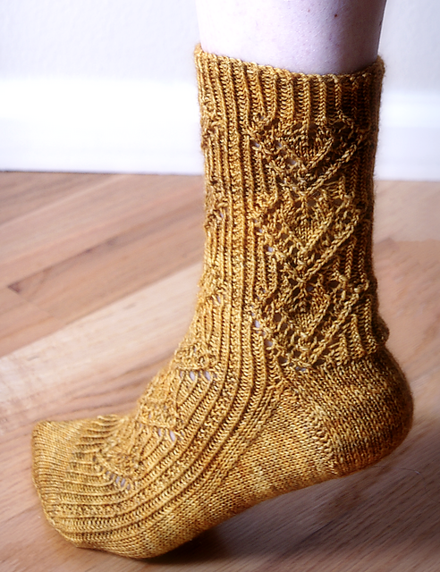 Ravelry: Lacy Leaf Socks pattern by Cheryl Chow