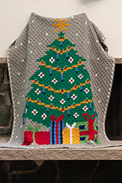Ravelry: C2C Christmas Tree Throw pattern by Lisa Gentry