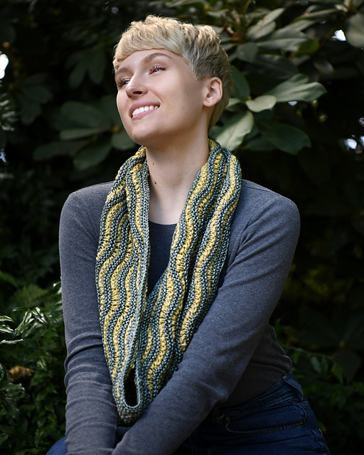 Ravelry: Two Color Feather and Fan Cowl pattern by Shannon Dunbabin