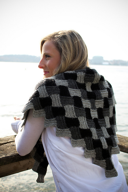 Ravelry: Mitered Entrelac Triangular Shawl pattern by Laura Barker