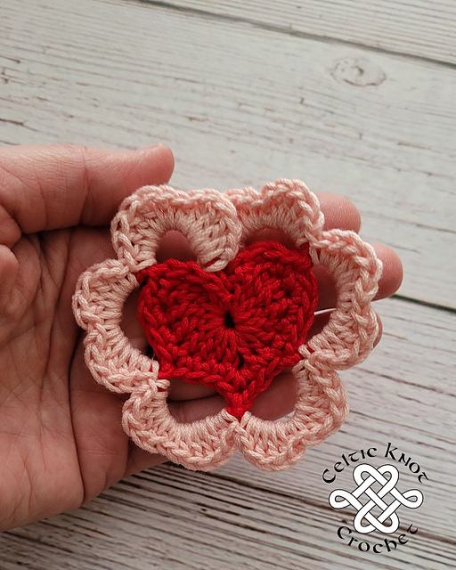 Ravelry: Easy Heart Flower pattern by Jennifer E. Ryan