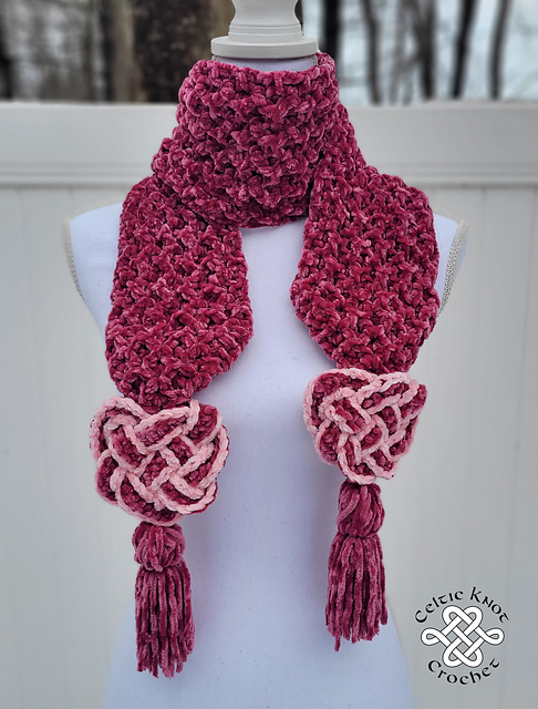 Ravelry: Velvet Celtic Heart Scarf pattern by Jennifer E. Ryan