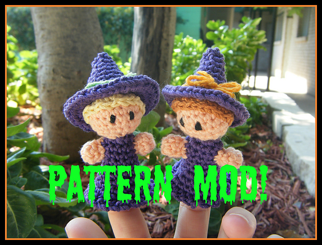 Ravelry: Witch Finger Puppet MODIFICATIONS ONLY pattern by Abigail Gonzalez