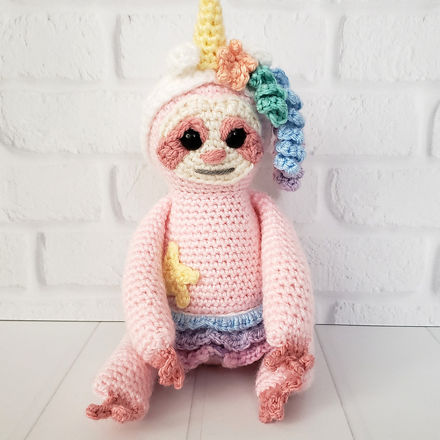 Ravelry: Sasha the Slothicorn Amigurumi pattern by Charlyn Smith