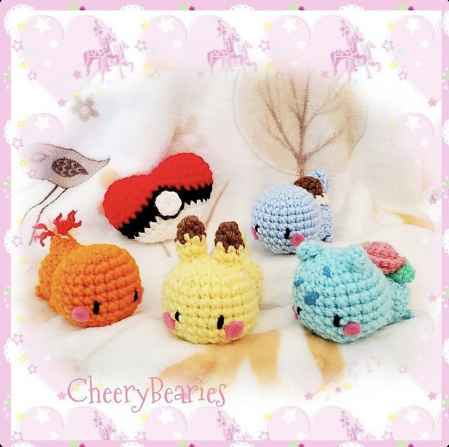 Ravelry: Chibi Pokemon Starters pattern by Miki H Kim
