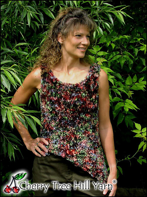 Ravelry: Fringe Offset Shell pattern by Cheryl Potter