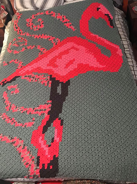 Ravelry: Flamingo C2C Graph pattern by Cheryl Chudo