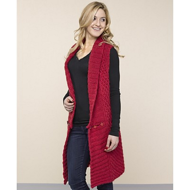 Ravelry: Long Collared Vest pattern by Sally Melville