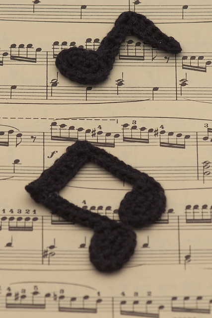 Ravelry: Three Different Music note appliques pattern by Carmen Rosemann