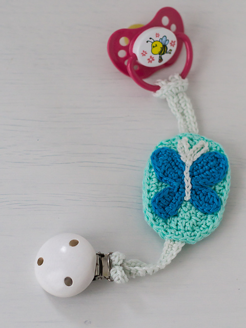 Ravelry: Crochet Butterfly Pacifier Chain pattern by Carmen Rosemann