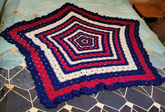 Ravelry: Five sided Virus Throw pattern by Cindy Harlow