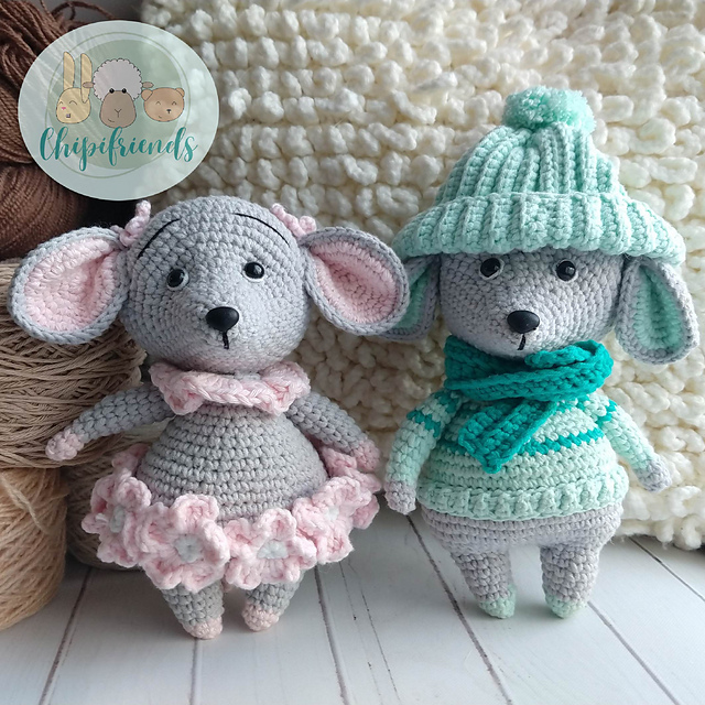 Ravelry: Mouse Adele and Freddy pattern by Graciela Gaudi