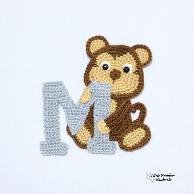 Ravelry: M for Monkey Applique pattern by Little Bamboo Handmade