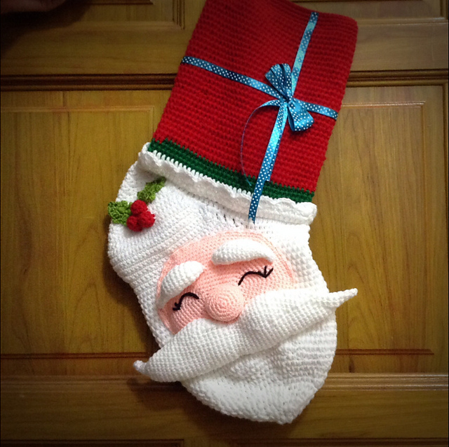 Ravelry: Santa Christmas Stocking pattern by Little Bamboo Handmade