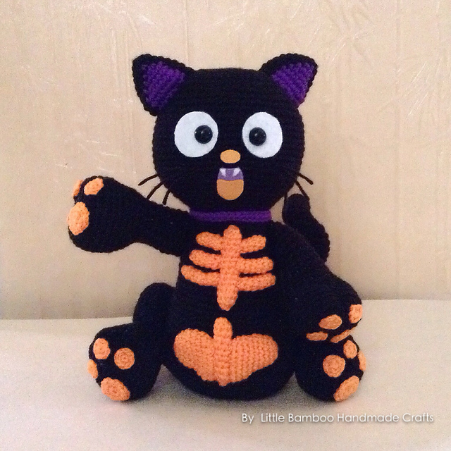 Ravelry: Halloween Skeleton Black Cat pattern by Little Bamboo Handmade