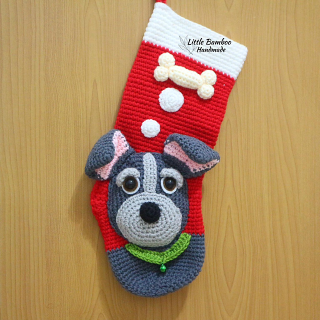 Ravelry: My Cute Dog Christmas Stocking pattern by Little Bamboo Handmade