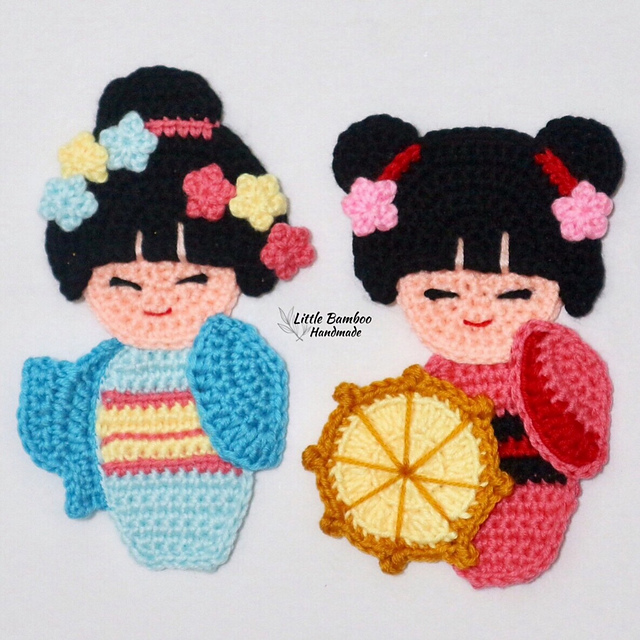 Ravelry: Kokeshi Japanese Doll Applique pattern by Little Bamboo Handmade