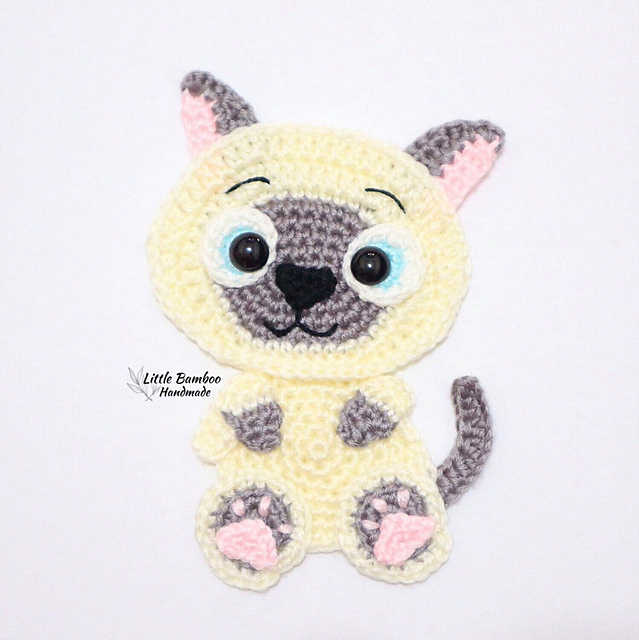 Ravelry: Siamese Cat Applique pattern by Little Bamboo Handmade
