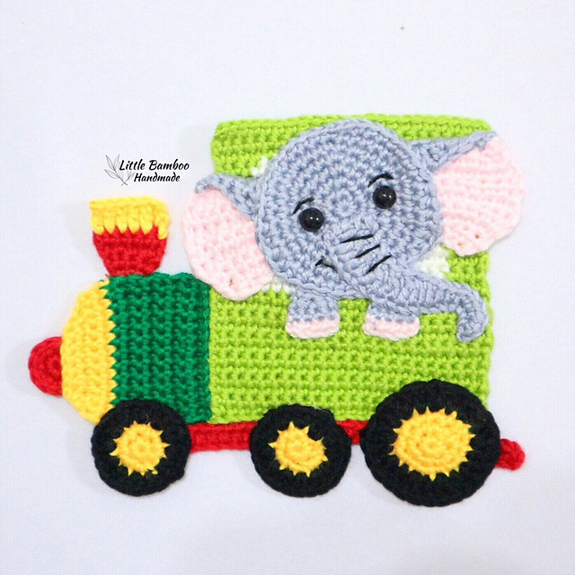 Ravelry: Elephant On Train Applique pattern by Little Bamboo Handmade