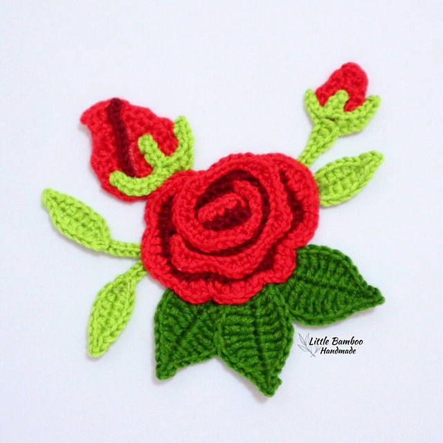 Ravelry: Rose Applique pattern by Little Bamboo Handmade