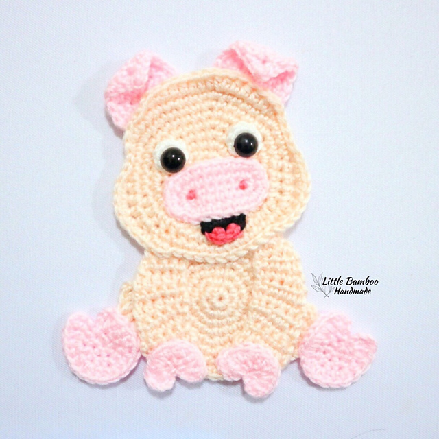 Ravelry: Pig Applique pattern by Little Bamboo Handmade