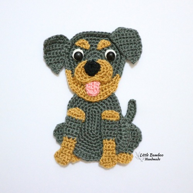 Ravelry: Rottweiler Applique pattern by Little Bamboo Handmade