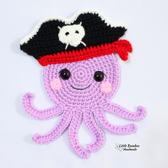 Ravelry: Pirate Octopus Applique pattern by Little Bamboo Handmade
