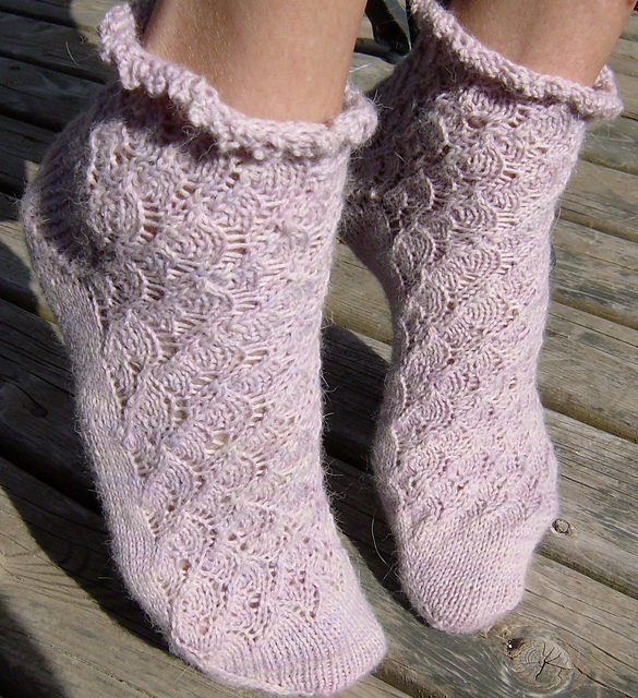 Ravelry: Toe Up Milanese Lace Socks pattern by Cindy Greenslade