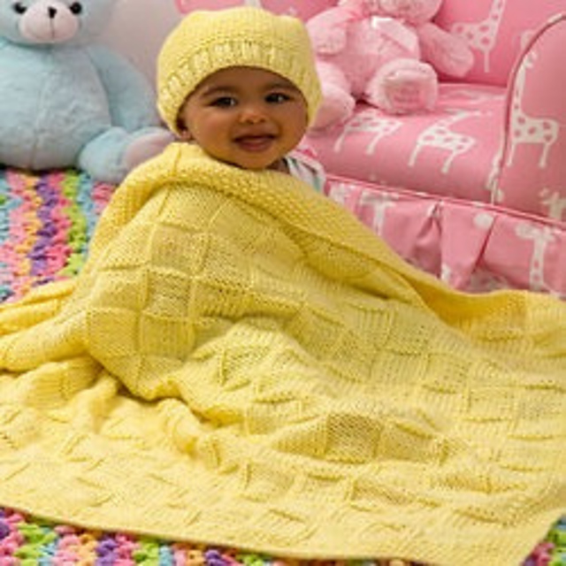Ravelry: Baby Blocks Blanket and Hat Set pattern by Ingrid Fallon