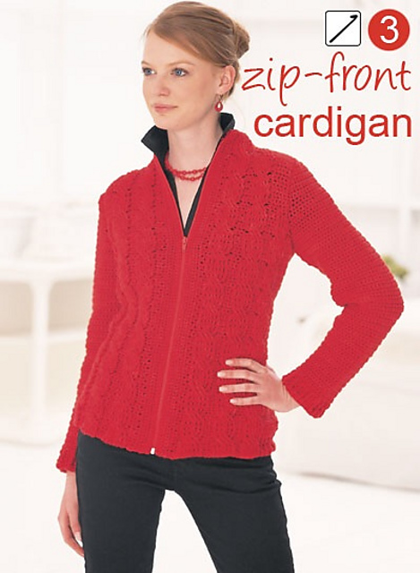 Ravelry: Zip-Front Cardigan pattern by Moda Dea