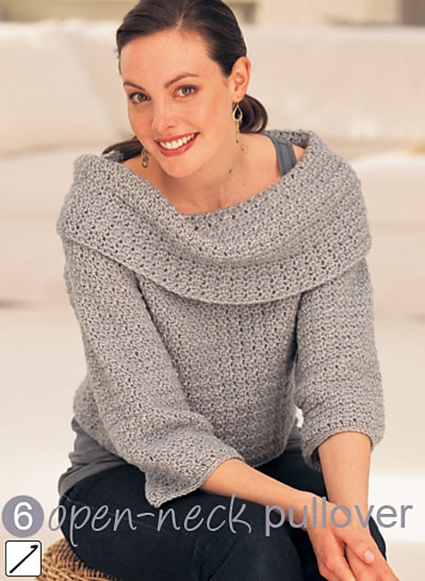 Ravelry: Open-Neck Pullover pattern by Moda Dea