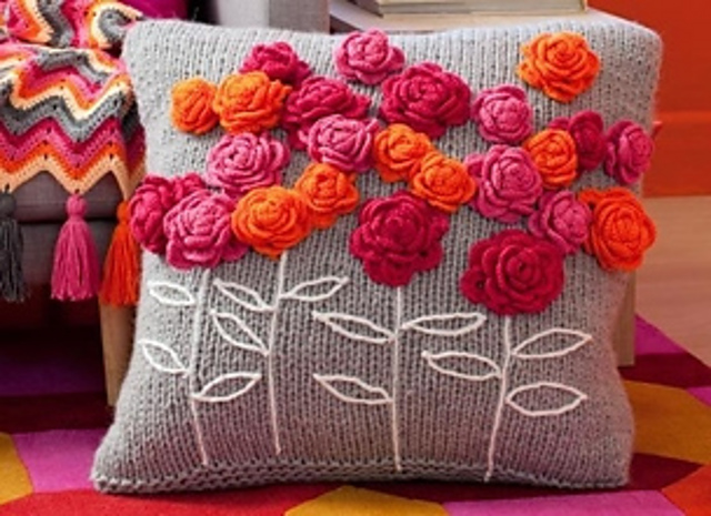 Ravelry: Flower Pillow: Knit Cushion pattern by Better Homes and Gardens
