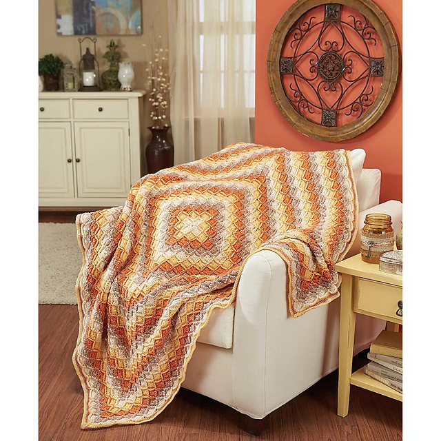 Ravelry: Softness of Autumn Afghan pattern by Herrschners