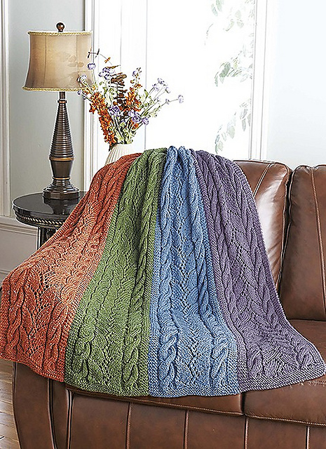 Ravelry: Cable Panels Throw pattern by Mary Maxim