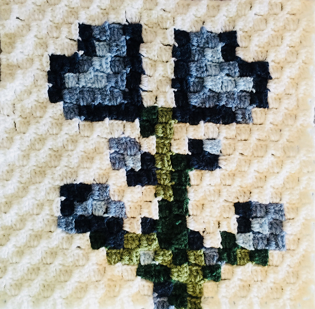 Ravelry: Blue Flower Buds C2C Graphgan Square pattern by Claudette's Charms