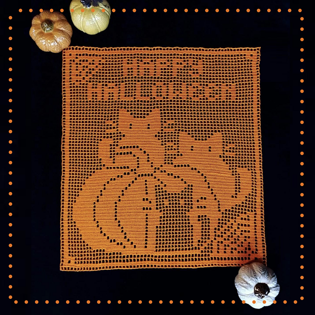 Ravelry: Halloween Cat Filet pattern by Ana Claudeville