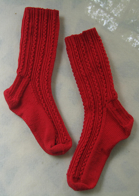 Ravelry: Lady In Red, Socks pattern by Mary Triplett